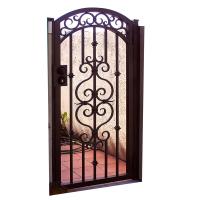 China Beautiful Iron Grill Door Design Main Entrance Wrought Iron Single Door for sale