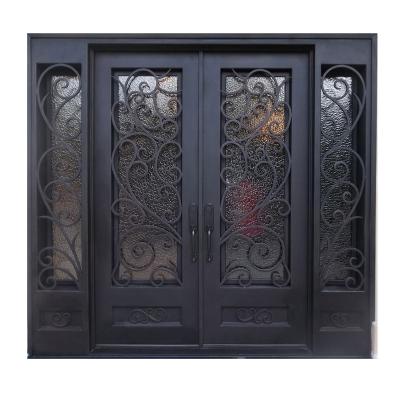 China Superior Quality Cast Iron Door Exterior Iron French Doors Wrought Iron Door for sale