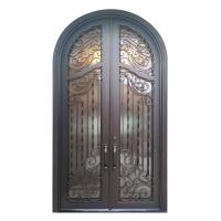 China Superior Quality Cast Iron Door Exterior Iron French Doors Wrought Iron Door for sale