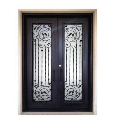 China China Supplier Main Entrance Metal Solid Iron Single Door Wrought Iron Front Doors for sale