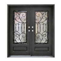 China Villa Partition French Doors Exterior Wrought Iron French Doors for sale