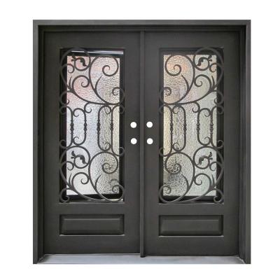 China Villa Partition French Doors Exterior Wrought Iron French Doors for sale
