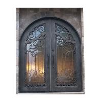 China Main House Exterior Doors Double Wrought Iron Door Design Front Iron Entrance Door for sale