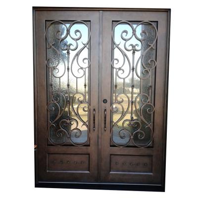 China Classical Design Simple Wrought Iron Fence Gate Metal Door for sale
