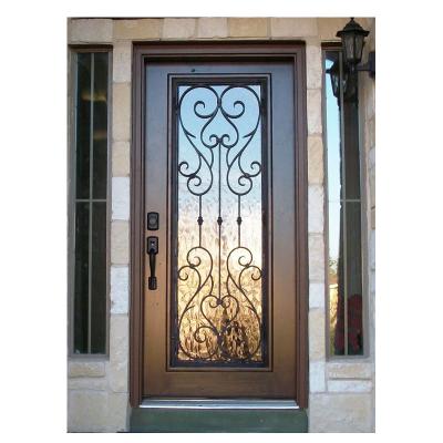 China Custom Modern Exclusive Door Exterior Front Entrance Security Luxury Decorative Wrought Iron Double Doors For Houses Villa for sale