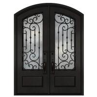 China Hot Selling Decorative Wrought Iron Door With Latest French Steel Window Grill Design Cheap Steel Glass Windows for sale