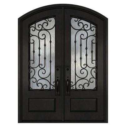 China Hot Selling Decorative Wrought Iron Door With Latest French Steel Window Grill Design Cheap Steel Glass Windows for sale