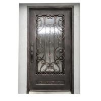 China Double Front Wrought Iron Door French Patio Steel Entry Exterior Entrance for sale