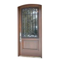 China Steel Security Wrought Iron Door French Steel Front Entry Door for sale