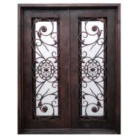 China Main Front Wrought Iron Security Door Arch Garden Steel Iron Doors For Home for sale
