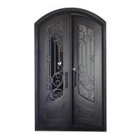 China Arch Wrought Iron Entry Door Stainless Steel Anti Theft Apartment Gate for sale