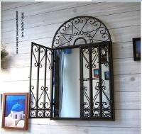 China Galvanized Cast Iron Window Custom Made Wrought Iron Steel Fixed Decorative Ornaments Window for sale