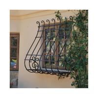 China Anti Theft Wrought Iron Window Decor Galvanized Cast Iron Window Grill for sale