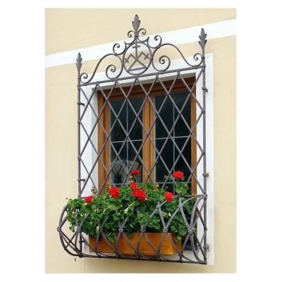 China Eco Friendly Wrought Iron Window Galvanized Decorative Iron Window Grills for sale