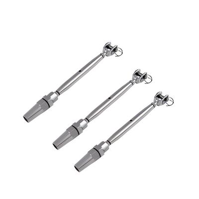 China Cable Railing Fitting 304 316 Stainless Steel Cable Swageless Tie Tensioner With Jaw for sale