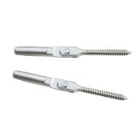 China 304 316 Stainless Steel Adjustable Swageless Wire Receiver Terminal Fitting With Jaw For Wood Post Cable Railing for sale