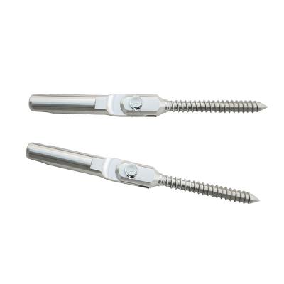 China 304 316 Stainless Steel Adjustable Swageless Wire Receiver Terminal Fitting With Jaw For Wood Post Cable Railing for sale