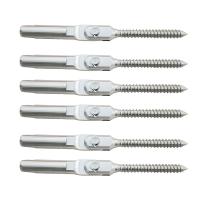 China 304 316 Stainless Steel Adjustable Swageless Wire Receiver Terminal Fitting With Jaw For Wood Post Cable Railing for sale