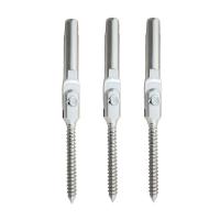 China 304 316 Stainless Steel Adjustable Swageless Wire Receiver Terminal Fitting With Jaw For Wood Post Cable Railing for sale