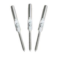 China 304 316 Stainless Steel Adjustable Swageless Wire Receiver Terminal Fitting With Jaw For Wood Post Cable Railing for sale
