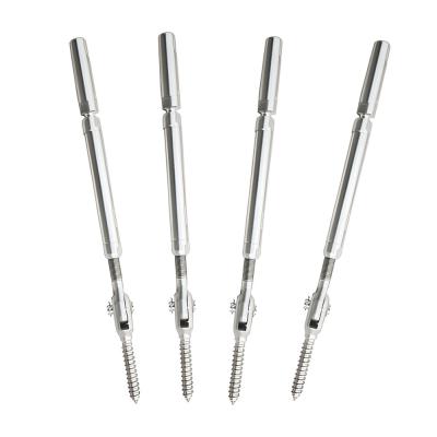 China 304 316 Stainless Steel Adjustable Wire Swageless Tie Tensioner With Jaw For Wood Post Cable Railing for sale