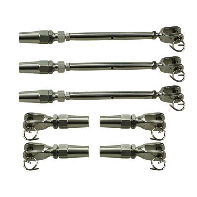 China Stainless Steel Wire Rope Railing Cable Fitting Fence Rop Tensioner Kits for sale