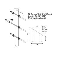 China Wire Cable Railing Hardware Beveled Angle Inclined Washer 316 SS 1/8