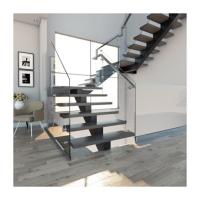 China Factory wholesale hardwood small space stair one beam wood steps straight stairway for sale