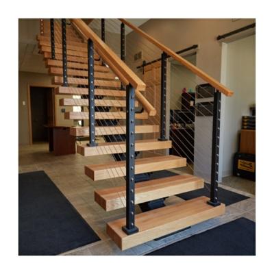 China Modern stairs u-shaped open and glass railing staircase entryway in Miami for sale