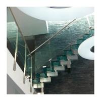 China Modular glass stairs suppliers mono beam natural straight glass panels staircase for sale