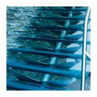 China Clear tempered stair glass mono beam straight house interior glass staircase for sale
