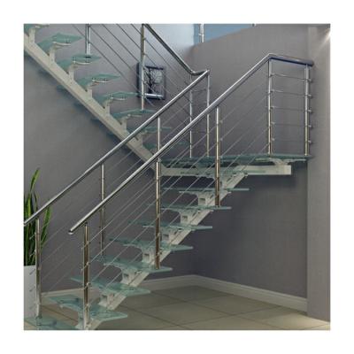 China Glass staircase railings one beam interior glass balustrade staircase for sale