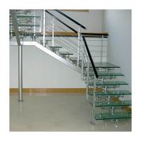 China Glass staircase price mono beam straight steel structural glass staircase for sale