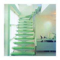 China Glass railing stairs mono keel straight glass blustrades staircase for sale