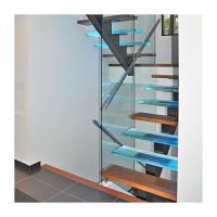 China Glass stairs price single keel tempered glass tread staircase for sale