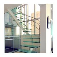 China Stainless steel glass stair mono keel straight steel railing for glass staircase for sale