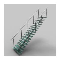 China Stainless steel glass stair mono keel straight steel railing for glass staircase for sale
