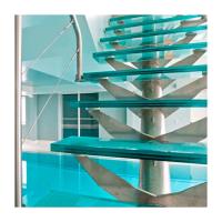 China Glass stairs grill design single keel modern house glass staircase for sale