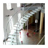 China Glass staircases mono keel straight frosted glass staircase for sale