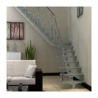 China Glass staircases mono keel straight frosted glass staircase for sale