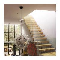 China Factory sale stair designs indoor wooden mono beam straight staircase with landing for sale