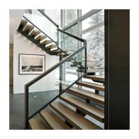 China Factory supplying teak wood stairs single keel new wooden straight stairway for sale