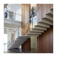 China Factory seller commerical oak wood stairs one beam cheap solid wood stairway straight for sale