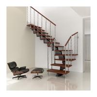 China Factory direct sales indoor wood staircase central stringer straight stairs plan for sale