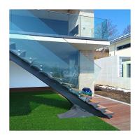 China Manufacturer supply wood steps staircase single keel straight stair railing for sale