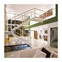 China Wholesale agent customize wood balcony banister central keel center beam wood tread straight stairway for sale