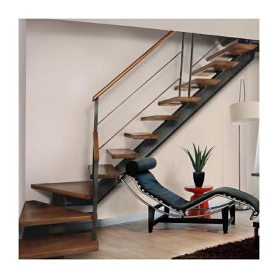 China Foshan factory solid wood stairs supplier central keel wood ladder for straight stairway for sale