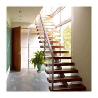 China Department modern home steel-wood stairs single keel straight flight staircase definition for sale