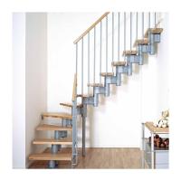 China Factory direct practical wood stair accessories central stringer wooden staircase straight stairs for sale