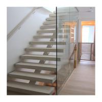 China Factory direct practical wood stair accessories central stringer wooden staircase straight stairs for sale
